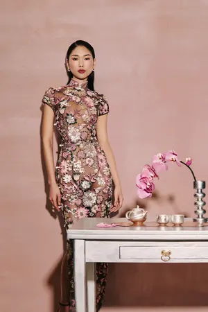 SAU LEE Gina Embellished Floral Maxi Dress