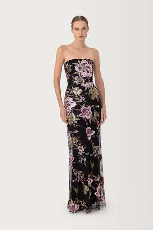 SAU LEE Pippa Strapless Embellished Maxi Gown