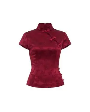 SAU LEE Ren Satin Jacquard Top