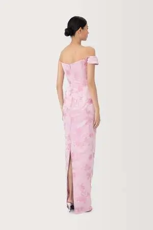 SAU LEE Jackson Brocade Gown - Pink Rococo