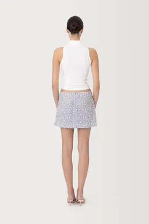 SAU LEE Tilly Sequin Floral Mini Skirt