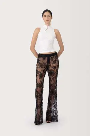 SAU LEE Astrid Embellished Lace Pants