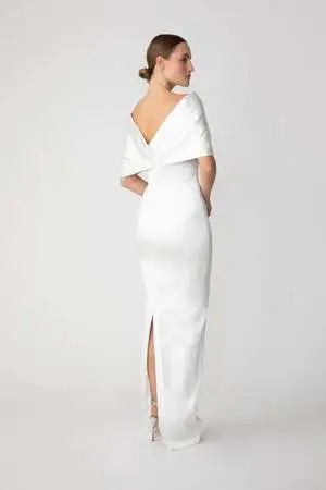 SAU LEE Paloma Satin Gown - Ivory