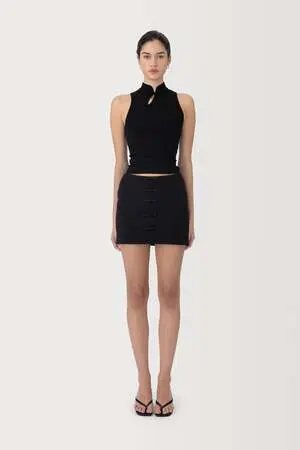 SAU LEE Sima Mini Skirt With Knot Detailing