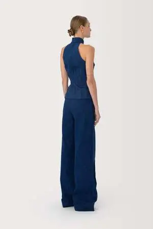SAU LEE Mason Wide-leg Denim Trousers