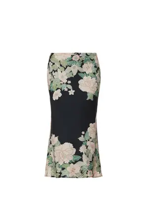SAU LEE Dara Printed Midi Skirt