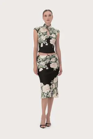 SAU LEE Dara Top - Black Multi