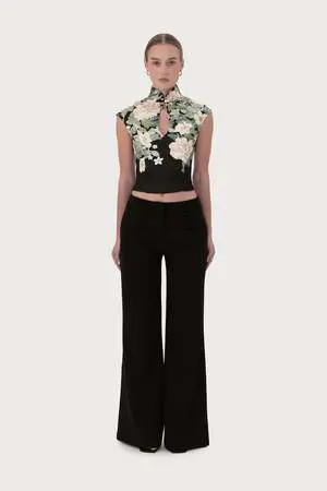 SAU LEE Dara Top - Black Multi