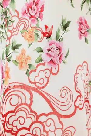 SAU LEE Alisa Strapless Floral Print Maxi Gown