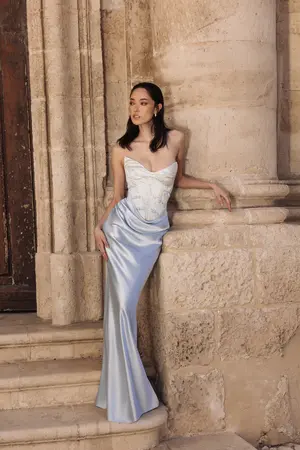 SAU LEE Sandrine Gown - Pale Blue