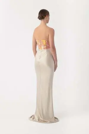 SAU LEE Sandrine Gown - Beige Multi
