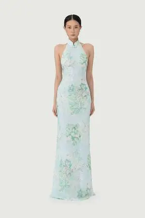 SAU LEE Gillian Chiffon Maxi Dress