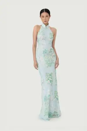 SAU LEE Gillian Chiffon Maxi Dress