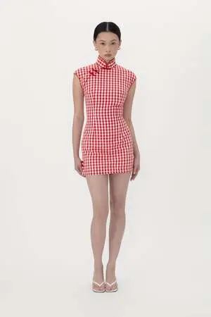 SAU LEE Alora Mini Cheongsam Dress - Red