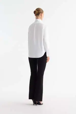 SAU LEE Harlow Mandarin Collar Pankou Button Shirt