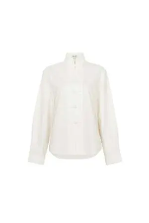 SAU LEE Harlow Mandarin Collar Pankou Button Shirt