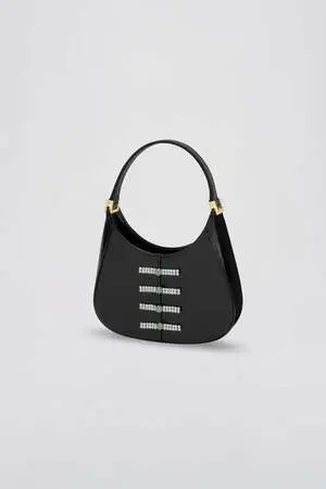 SAU LEE HANDBAGS Mini Sau Patent Bag With Crystal And Jade Embellishments