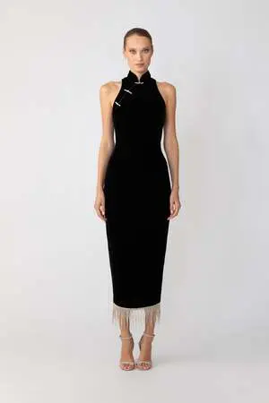 SAU LEE Martha Velvet Dress