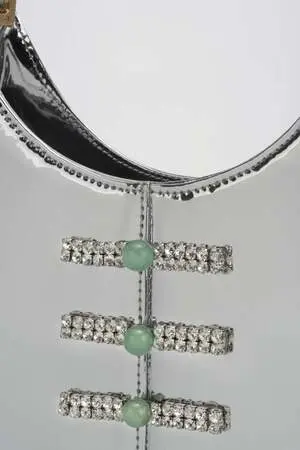 SAU LEE HANDBAGS Mini Bag In Patent Leather With Crystal And Jadeite Embellishments