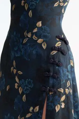 SAU LEE Victoria Satin Midi Dress