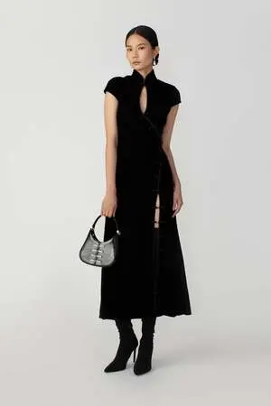 SAU LEE Vanessa Velvet Midi Dress