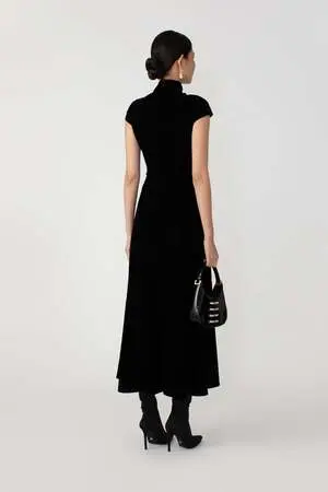SAU LEE Vanessa Velvet Midi Dress