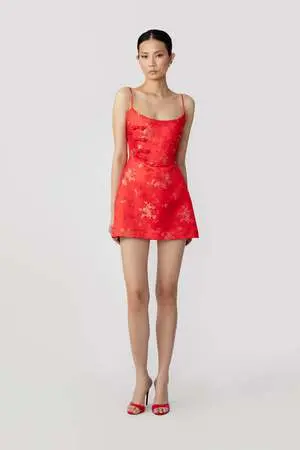 SAU LEE Joey Jacquard Mini Dress