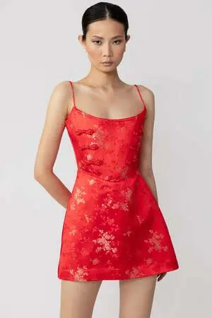 SAU LEE Joey Jacquard Mini Dress