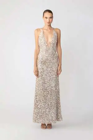 Sau Lee Plunge Evening Dresses