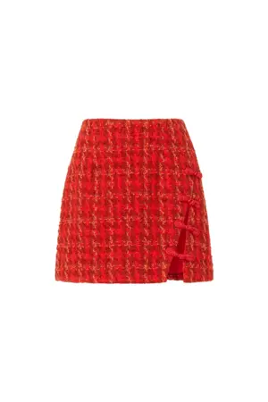 SAU LEE Ida Tweed Mini Skirt
