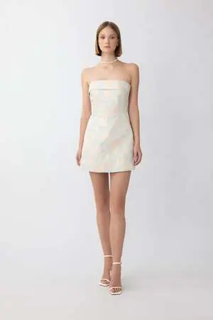 SAU LEE Jodie Jacquard Mini Dress - Blue Multi