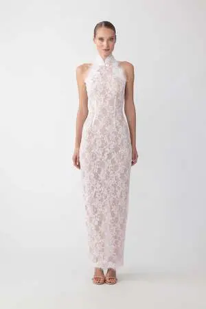 SAU LEE Rosana Lace Cheongsam Dress
