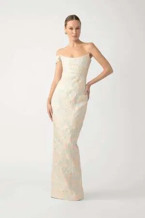 SAU LEE Jackson Jacquard Gown