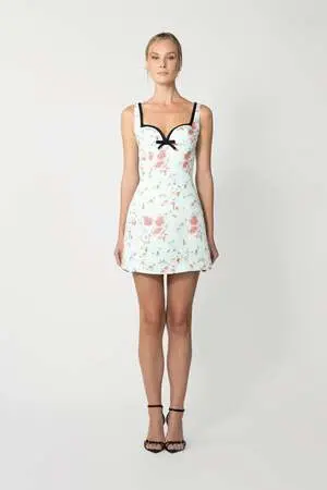 SAU LEE Mabel Mini Dress - Mint Multi