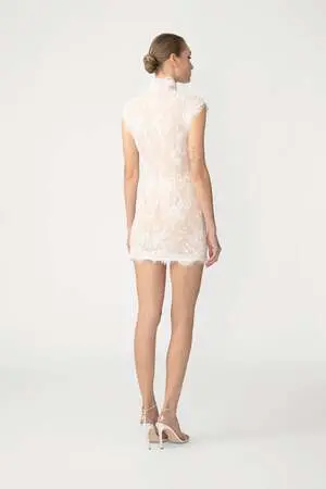 SAU LEE Sia Lace Mini Dress - White