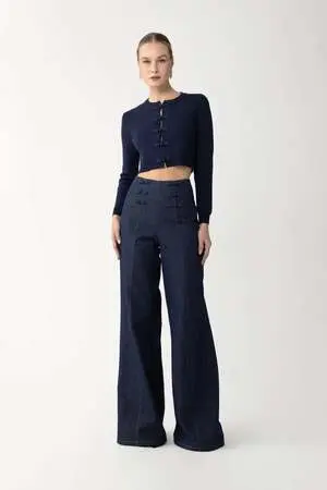 SAU LEE Brooklyn Wide-leg Denim Pants