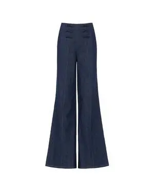SAU LEE Brooklyn Wide-leg Denim Pants