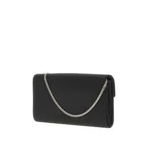 ROGER VIVIER Embellished Satin Clutch With Crystal Buckle And Chain Strap