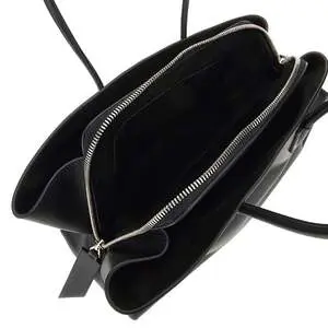 Attico Medium Leather "la Passeggiata" Bag - Black