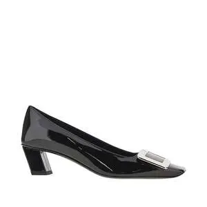 ROGER VIVIER Belle Vivier Patent Leather Pumps With Silver Buckle - Black