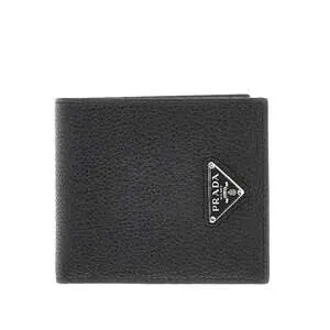 Prada Grained Leather Bi-fold Wallet - Black
