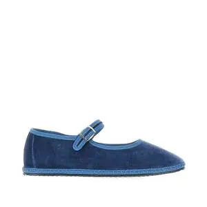 VIBI VENEZIA Velvet Mary Jane Slippers With Silver Buckle