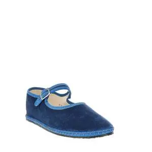 VIBI VENEZIA Velvet Mary Jane Slippers With Silver Buckle