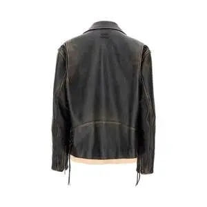 Miu Miu Nappa Leather Oversized Biker Jacket