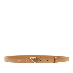 Prada Saffiano Leather Slim Belt - Brown