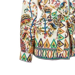 Etro Paisley Motif Twill Overshirt With Belt