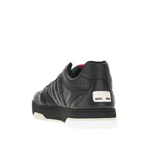 Gucci Re-web" Grained Leather Sneakers - Black