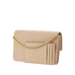 Saint Laurent Uptown Wallet On Chain - Beige