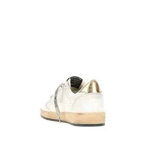 GOLDEN GOOSE Ballstar Sneakers In Smooth Leather With Metallic Accents