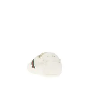 Gucci Jacquard Gg Canvas And Suede Sneakers With Web Ribbon - White